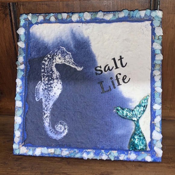 Wall Decor | Salt Life Seahorse Mermaid Tail Wall Art | Poshmark